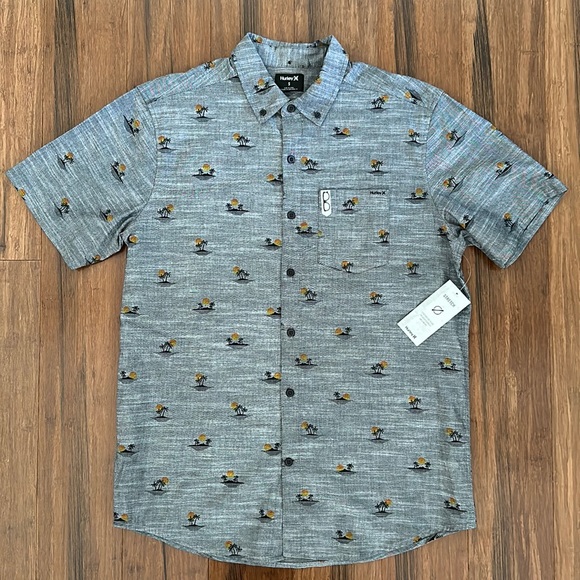 Hurley | Shirts | Mens Hurley Oo Stretch Print Ss Button Up Brand New ...